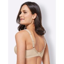 B&uuml;gelloser BH Speidel, Damen, Gr. 95, Cup B, beige (puder), 80% Baumwolle, 17% Polyester, 3% Elasthan, BHs B&uuml;gelloser BH