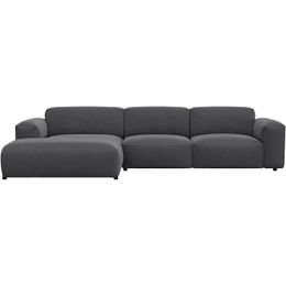 Ecksofa FLEXLUX "Lucera bequem und komfortabel durch hochwertigen Sitzaufbau, L-Form", grau (dervit grau), B:319cm H:73cm T:171cm, 100% Polyester, Sofas, Ecksofa, modern & anschmiegsam, Kaltschaum, Stahl-Wellenunterfederung