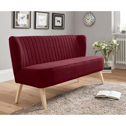 2-Sitzer Home Affaire "Campi", rot (bordeaux), B:140cm H:81cm T:67cm, 92% Polyester, 8% Nylon, Sofas, 2-Sitzer, bequemes K&uuml;chensofa, frei im Raum stellbar