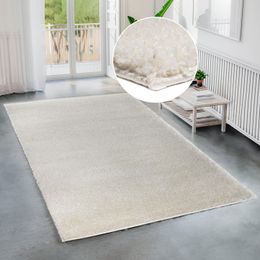 Hochflor-Teppich Bruno Banani "Shaggy Soft" Gr. 3, beige (creme), B:120cm H:30mm L:180cm, Kunstfaser, Teppiche, Hochflor-Teppich, gewebt, Uni Farben, besonders weich und kuschelig, Kundenliebling, Topseller