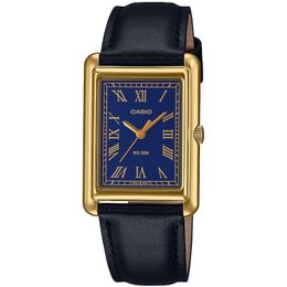 Quarzuhr, schwarz (schwarz, goldfarben, blau), CASIO TIMELESS COLLECTION, Armbanduhren, Damen, Quarzuhr, Armbanduhr, Damenuhr, analog, Lederarmband