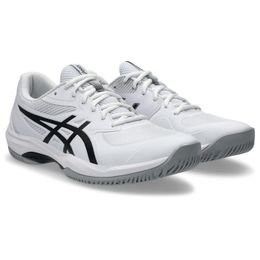 Tennisschuh asics "GAME FF", Herren, Gr. 45, wei&szlig;, schwarz, Textil, Schuhe Tennisschuh, Multicourt-Schuh, Allcourt-Schuh