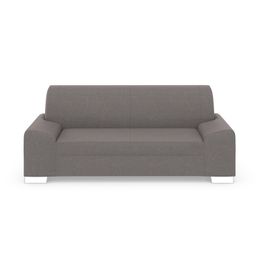 2,5-Sitzer DOMO collection "Anzio kubisches Design, flache Armlehnen, Breite 214cm", braun (schlamm), B:214cm H:85cm T:93cm, Sofas, 2 5-Sitzer, Mit Federkern