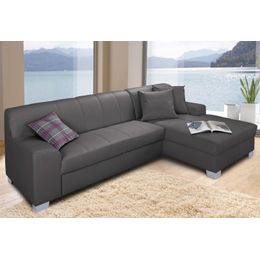 Ecksofa Home Affaire "Anzio, elegant und gem&uuml;tlich, Breite 239cm, L-Form", braun (schlamm), B:239cm H:75cm T:82cm, Sofas, Ecksofa, wahlweise mit Bettfunktion