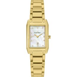 Quarzuhr Jacques Lemans "Torino", gold (goldfarben), Armbanduhren, Damen, Quarzuhr, Armbanduhr, Damenuhr, Edelstahlarmband, analog, Tag, Glaskristalle