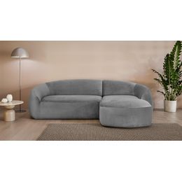 Ecksofa "YANI, L-Form, Designersofa, organische Form, Ma&szlig;e B/T/H: 255/170/81 cm", grau (dunkelgrau), B:255cm H:81cm T:170cm, 100% Polyester, LeGer Home by Lena Gercke, Sofas, Ecksofa, mit Wellenunterfederung, auch in Boucl&eacute;, Recamiere rechts/links