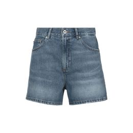 Shorts HUGO BLUE "Gimusa", Damen, Gr. 33, N-Gr, blau (bright blau 431), Web, Obermaterial: 100% Baumwolle, unifarben, mini, Hosen Shorts, Mit Coinpocket und Lederbadge