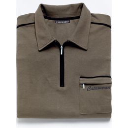 Poloshirt Catamaran "Langarm-Poloshirt", Herren, Gr. 60/62, gr&uuml;n (schilf), 100% Baumwolle, unifarben, ohne Ausschnitt, Shirts Poloshirt