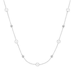 Collier "Collier mit S&uuml;&szlig;wasser-Perlen, Silber 925", silber, Giorgio Martello MILANO, Halsketten, Damen, Silber 925 (Sterlingsilber), Collier