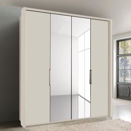 Kleiderschrank Wiemann "Kansas", beige (champagner, spiegel), B:200cm H:217cm T:58cm, Schr&auml;nke, Kleiderschrank, mit Spiegel