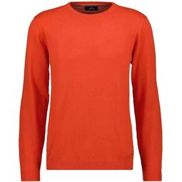 Rundhalspullover Ragman, Herren, Gr. 56, orange (koralle, 661), Strick, 95% Baumwolle 5% Cashmere, Rundhals, Pullover Rundhalspullover