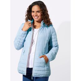 Steppjacke Casual Looks, Damen, Gr. 52, eisblau, wei&szlig;, bedruckt, 100% Polyester, Wattierung:100% Polyester, gemustert, mehrfarbig, Jacken Steppjacke