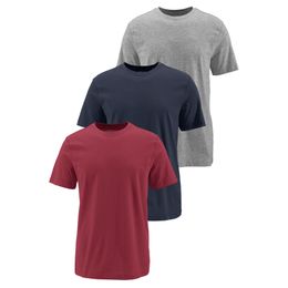 MAN'S WORLD T-Shirt MAN'S WORLD "neue Farben", Herren, Gr. 40/42 (XS), bunt (rot, marine, grau, meliert), Single Jersey, Obermaterial: 100% Baumwolle. Obermaterial Melange: 90% Baumwolle, 10% Viskose, meliert, unifarben, Basic, normal, Rundhals, normaler Saum, Shirts T-Shirt, Kurzarm, unifarben, Rundhals, aus Baumwolle, Topseller