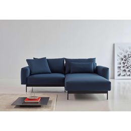Ecksofa TENKSOM "Arthon, Polsterecke, Couch, L-Form, Armlehne, hoher Sitzkomfort", blau, B:215cm H:68cm T:185cm, Sofas, Ecksofa, Bez&uuml;ge wechselbar, Recamiere links und rechts montierbar