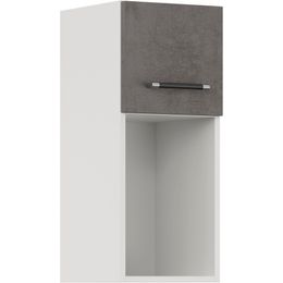 Klapph&auml;ngeschrank IMPULS K&Uuml;CHEN "Prag und Valencia", Breite/H&ouml;he: 30/72,3 cm", grau (beton, optik schiefer dunkelgrau), B:30cm H:72,3cm T:34,2cm, Dekorfolie, Holzwerkstoff, Schr&auml;nke, Klapph&auml;ngeschrank, vormontiert, mit Soft-Close, mit Klappt&uuml;r und offener Nische
