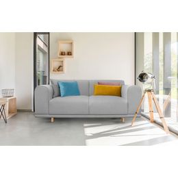 2-Sitzer OTTO HOME "Maroon", grau (hellgrau), B:200cm H:82cm T:96cm, Struktur grob ( 100% POLYPROPYLEN;Struktur fein ( 100% Polyester);Struktur (100% Polyester), Sofas, 2-Sitzer, in skandinavischem Design, mit losen Kissen