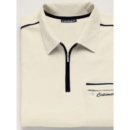 Poloshirt Catamaran "Langarm-Poloshirt", Herren, Gr. 48/50, beige, 100% Baumwolle, unifarben, ohne Ausschnitt, Shirts Poloshirt