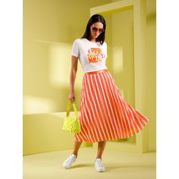 T-Shirt Heine "Shirt", Damen, Gr. 48, ecru, bedruckt, 95% Baumwolle, 5% Elasthan, bedruckt, gemustert, mehrfarbig, Rundhals, Shirts T-Shirt