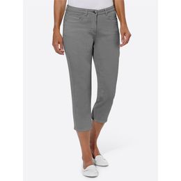 3/4-Jeans Casual Looks, Damen, Gr. 54, Normalgr&ouml;&szlig;en, blau (light grau, denim), 81% Baumwolle, 17% Polyester, 2% Elasthan, unifarben, 3/4-L&auml;nge, Jeans 3/4-Jeans