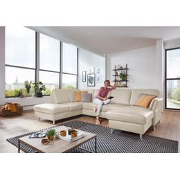 Wohnlandschaft DIE PLANBAR "PN-EM18013 U-Form, ohne Kopfst&uuml;tzen", beige (ecru), B:305cm H:87cm T:200cm, Sofas, Wohnlandschaft, wahlweise mit Bettfunktion und Stauraum
