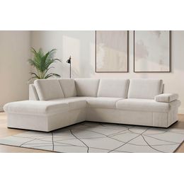 Sit & More Ecksofa SIT & MORE "Moreno L-Form, B: 238 cm", beige (creme), B:238cm H:82cm T:202cm, 100% Polyester, Sofas, Ecksofa, mit Armteilverstellung, optional Bettfunktion