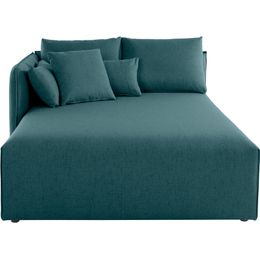 Ottomane OTTO HOME "N&ouml;re", blau (petrol), B:138cm H:86cm T:168cm, 100% Polyester, Sofas, Ottomane, Lounge-Modul - zum eigenen Zusammenstellen, Breite 138cm, Tiefe 168cm