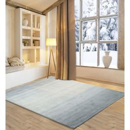 Wollteppich OTTO HOME "Lessach", grau, B:160cm H:14mm L:230cm, Schurwolle, Teppiche, Wollteppich, Handweb Teppich, mit modernem Farbverlauf, reine Wolle, handgewebt