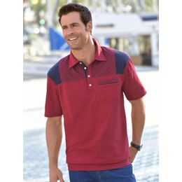 Poloshirt CLASSIC "Poloshirt", Herren, Gr. 52/54, rot (rot, marine), 100% Baumwolle, gemustert, mehrfarbig, ohne Ausschnitt, Shirts Poloshirt