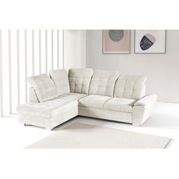 Ecksofa WERK2 "Brindisi, Multifunktion, bequem & komfortabel, Breite 263cm, L-Form", beige (creme), B:263cm H:105cm T:212cm, 92% Polyester, 8% Nylon, Sofas, Ecksofa, mit verstellbaren Kopfteilen, Bettfunktion & Bettkasten