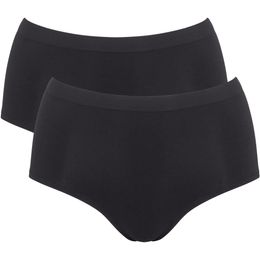 High-Waist-Slip Sloggi "GO Sense", Damen, Gr. XL, schwarz, Single Jersey, Obermaterial: 89% Modal, 11% Elasthan, Unterhosen High-Waist-Slip, Santoni Rundstrick