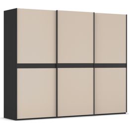Schwebet&uuml;renschrank Rauch "Kleiderschrank Schrank Garderobe Schlafzimmerschrank SCALE-LINE", beige (schwarz, glas champagner matt), B:271cm H:223cm T:68cm, Holzwerkstoff, Schr&auml;nke, Schwebet&uuml;renschrank, edle Optik mit Bauchbinde in Korpusfarbe mit Glasfront MADE IN GERMANY