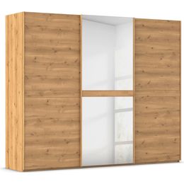 Schwebet&uuml;renschrank Rauch "Kleiderschrank Schrank Garderobe Schlafzimmerschrank SCALE-LINE", braun (asteiche), B:271cm H:223cm T:68cm, Holzwerkstoff, Schr&auml;nke, Schwebet&uuml;renschrank, edle Optik mit Bauchbinde in Korpusfarbe mit Spiegel MADE IN GERMANY