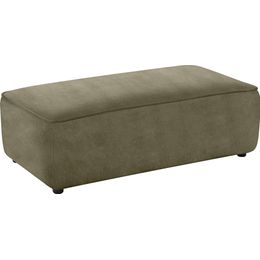Hocker W.Schillig "around-the-block", gr&uuml;n (camouflage z69), B:120cm H:39cm T:60cm, Longlife Xtra-Leder Z69: Das feinnarbige, gedeckte Softleder Z69 besticht durch seine au&szlig;ergew&ouml;hnliche Weichheit im trendigen &raquo;Vintage-Look&laquo;, Hautst&auml;rke 0, 9 - 1, 1 mm;Longlife fabric Flachgewebe T88 (100% Polyester), Hocker, Hocker, mit eleganter Biese