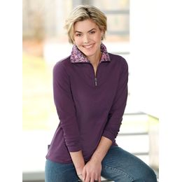 Langarmshirt Classic Basics "Shirt", Damen, Gr. 36, lila (traube), 100% Baumwolle, unifarben, Shirts Langarmshirt