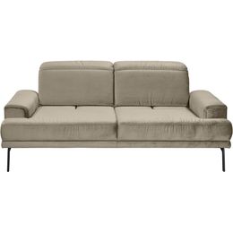 2-Sitzer Musterring "MR 4580", lila (pearl), B:198cm H:79cm T:130cm, 100% Polyester, Sofas, 2-Sitzer, inkl. Kopf- und Sitztiefenverstellung, Fu&szlig; schwarz, B198 x T103 cm