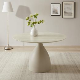 Esstisch OTTO HOME "Lealux", beige, beige, B:120cm H:76cm T:120cm, Tische, Esstisch, mit Sintersteinplatte, elegantem Gestell und pflegeleichter Oberfl&auml;che