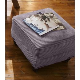 Hocker Home Affaire "King Henry", grau (anthrazit), B:59cm H:46cm T:59cm, Luxus-Microfaser (100% Polyester);Samtcord &raquo;Ribbon&laquo; (88% Polyester 12% Polyacryl), Hocker, Hocker, mit Federkern