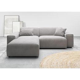 Ecksofa Home Affaire "Glimminge L-Form auch in Breitcord, Feincord + Easy care-Bezug", grau, B:234cm H:71cm T:191cm, 12% Polyacryl, 88% Polyester, Sofas, Ecksofa, Breite 234, Zierkissen