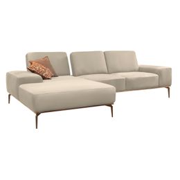 Ecksofa W.Schillig "run, Designsofa mit tollem Sitzkomfort, bequem, L-Form", beige (elfenbein z73), B:279cm H:88cm T:178cm, Longlife Xtra-Leder Z73: Naturwalkleder der Luxusklasse aus den erlesensten Rohh&auml;uten. Hautst&auml;rke 1, 1 &ndash; 1, 3 mm;ROHLEDER Jacquard-Flachgewebe Q2 W60 (63% Polyester, 37% Polyacryl);ROHLEDER Chenille-Flachgewebe Q2 W77 (68% Polyacryl, 32% Polyester);Stoff S37 (100% Polyester),