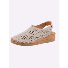 Slipper Gemini, Damen, Gr. 37, hellgrau, Glattleder, Schuhe Slipper