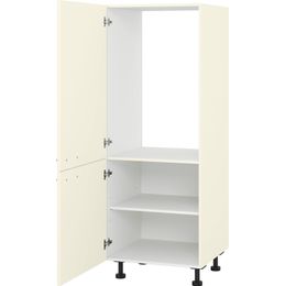 K&uuml;hlumbauschrank KOCHSTATION "KS-Scafa" mit T&uuml;r f&uuml;r integrierten K&uuml;hlschrank 880mm", beige (magnolia, nussbaum tabak), B:60cm H:150cm T:56cm, Schr&auml;nke, K&uuml;hlumbauschrank, Breite/H&ouml;he: 60/150 cm, wahlweise T&uuml;ranschlag rechts oder links