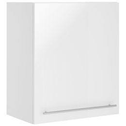 H&auml;ngeschrank Optifit "Bern", wei&szlig; (wei&szlig; hochglanz, wei&szlig;), B:60cm H:70,4cm T:34,9cm, Schr&auml;nke, H&auml;ngeschrank, Breite 60 cm, 70 cm hoch, mit 1 T&uuml;r, mit Metallgriff