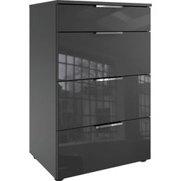 Schubkastenkommode wimex "Level36 C by fresh to go", grau (graphit, glas grau), B:54cm H:84cm T:41cm, Holzwerkstoff, Sideboards, Schubkastenkommode, mit Glaselementen auf der Front, soft-close Funktion, 54cm breit