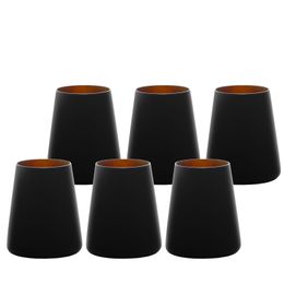 Glas ST&Ouml;LZLE "Becher Power 380 ml 6er Set", bunt (schwarz, bronze), Glas, Trinkgef&auml;&szlig;e, Glas