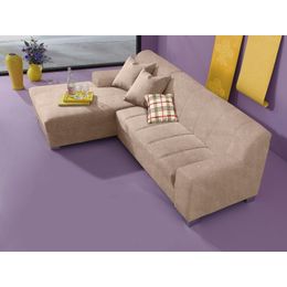 Ecksofa Home Affaire "Anzio, elegant und gem&uuml;tlich, Breite 239cm, L-Form", beige (natur), B:239cm H:75cm T:82cm, Sofas, Ecksofa, wahlweise mit Bettfunktion