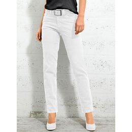 5-Pocket-Jeans Inspirationen, Damen, Gr. 54, Normalgr&ouml;&szlig;en, wei&szlig;, 98% Baumwolle, 2% Elasthan, unifarben, lang, Jeans 5-Pocket-Jeans