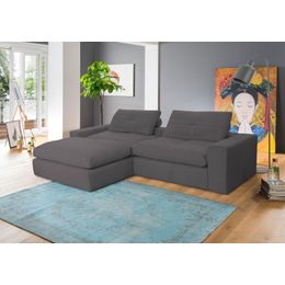 Ecksofa Alina "Sandy", grau (grau eqe 79), B:296cm H:84cm T:180cm, Chenille (100% Polyester), Sofas, Ecksofa, mit losen Sitz- und R&uuml;ckenkissen