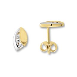 Paar Ohrstecker ONE ELEMENT "Zirkonia Ohrringe Ohrstecker aus 333 Gelbgold", gold, Ohrringe, Damen, Gelbgold 333, Paar Ohrstecker