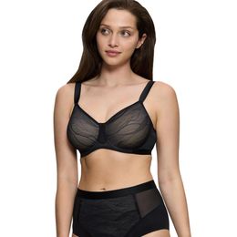 Minimizer-BH Triumph "Airy Sensation W01", Damen, Gr. 75, Cup D, schwarz, Microtouch, Obermaterial: 77% Polyamid, 23% Elasthan (LYCRA), gemustert, unifarben mit Farbeinsatz, BHs Minimizer-BH, verkleinert die Brust optisch um eine Cup-Gr&ouml;&szlig;e