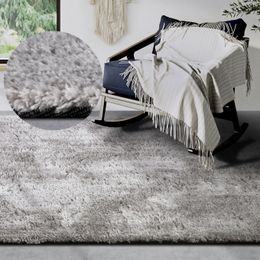 Hochflor-Teppich Hanse Home "Olaf", grau (hellgrau), B:80cm H:38mm L:150cm, Polyester, Teppiche, Hochflor-Teppich, Langflor, Shaggy, einfarbig, flauschig, weich, gl&auml;nzend, modern, uni